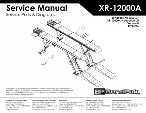 Información Técnica BendPak - Servicio Guerrero