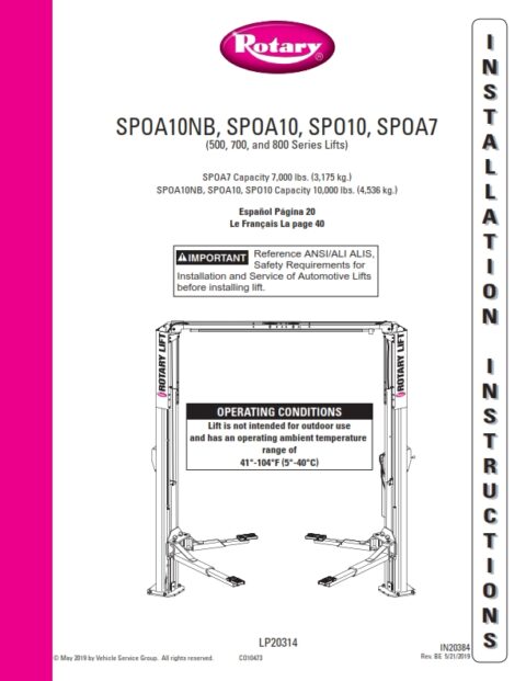 Información Técnica Rotary Lift - Servicio Guerrero