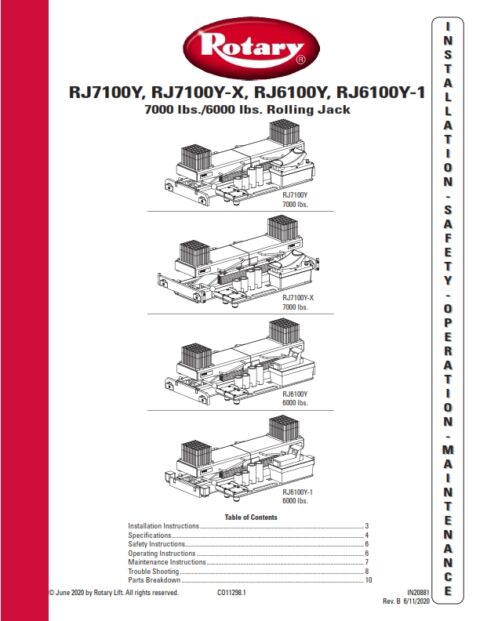Información Técnica Rotary Lift - Servicio Guerrero